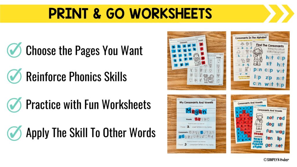 Consonants and Vowels Worksheets, Book, and Teaching Slides Phonics ...