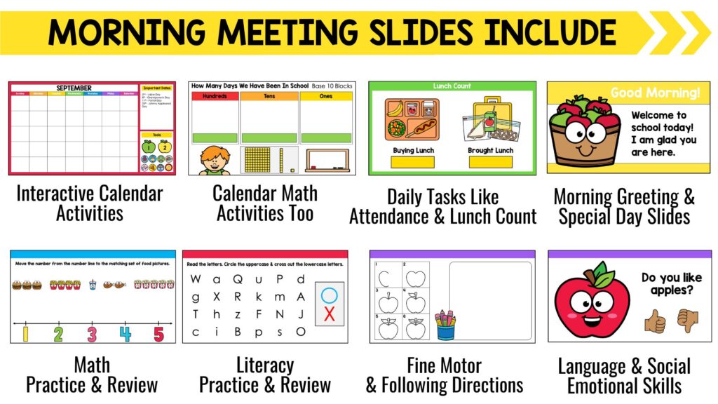 September Morning Meeting Slides Kindergarten , Editable Daily Digital ...