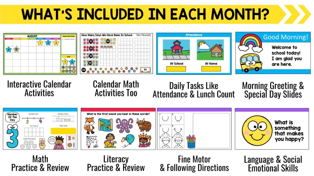 Kindergarten Morning Meeting Slides, Editable Daily Digital Morning ...