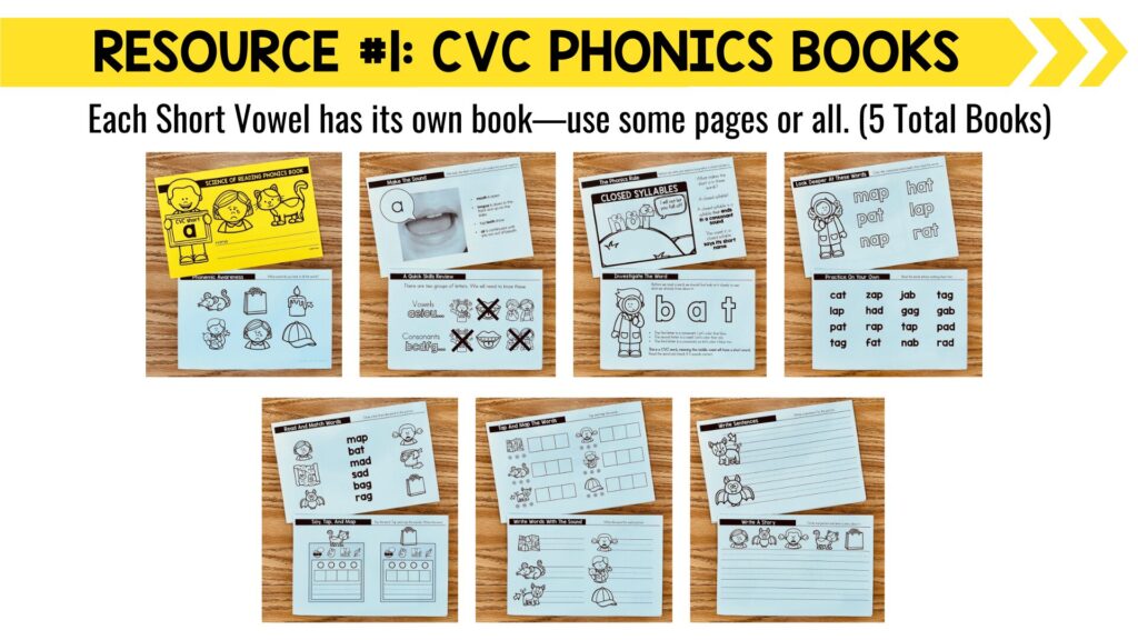 CVC Phonics Worksheets, Booklets, Posters & Teaching Slides, Science of ...