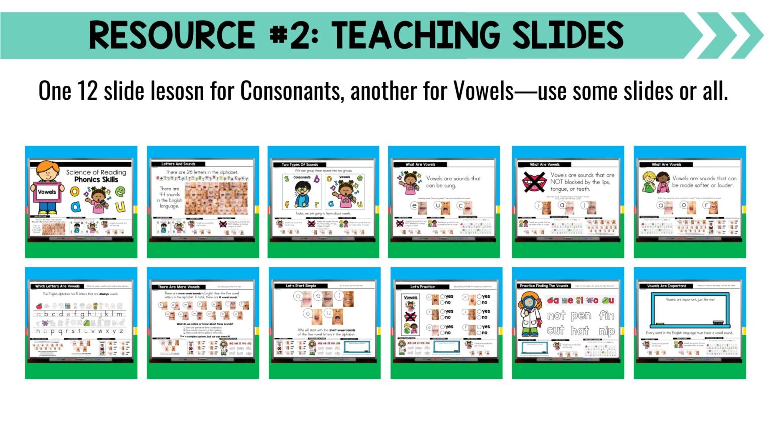 Consonants and Vowels Worksheets, Book, and Teaching Slides Phonics ...