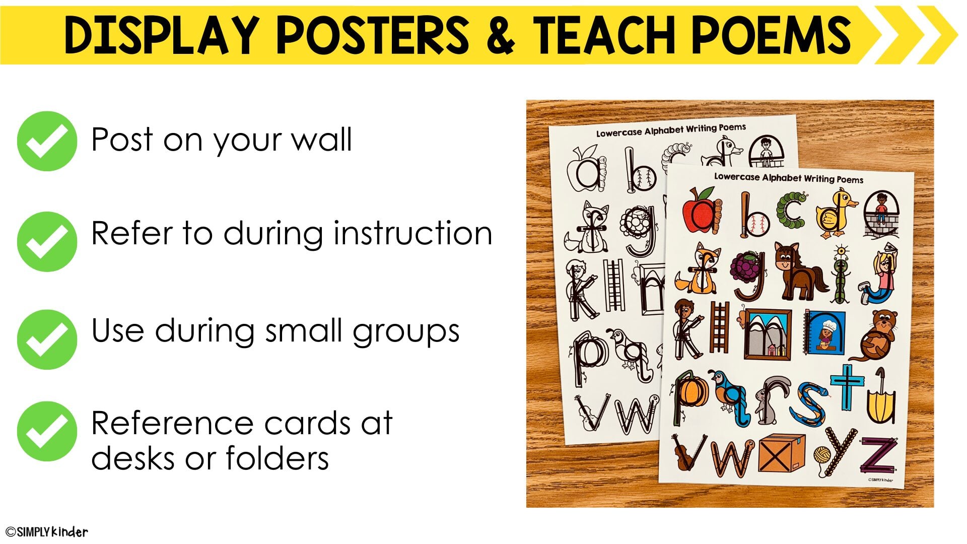 Alphabet Posters with Mnemonics for Writing - Lowercase Posters ...