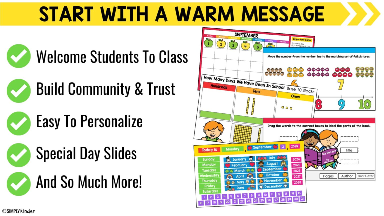 September Morning Meeting Slides Kindergarten , Editable Daily Digital ...