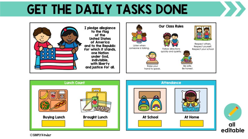 September Morning Meeting Slides Kindergarten , Editable Daily Digital ...