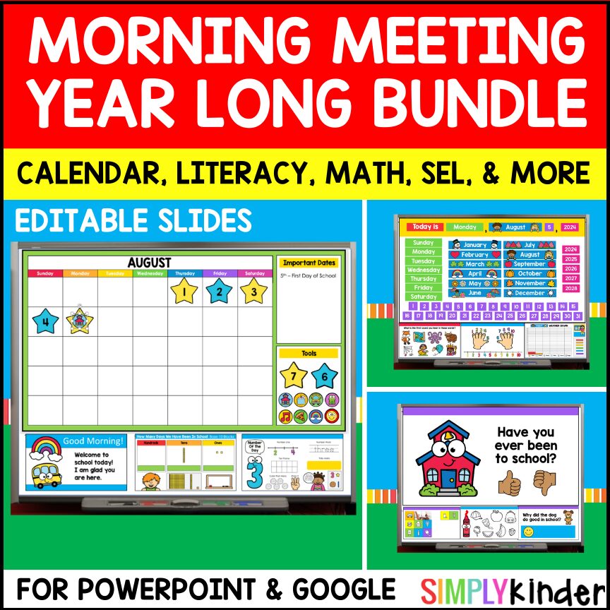 Morning Meeting Slides in Kindergarten - Simply Kinder