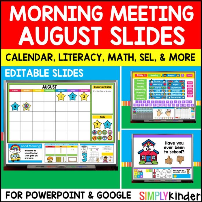 Morning Meeting Slides in Kindergarten - Simply Kinder