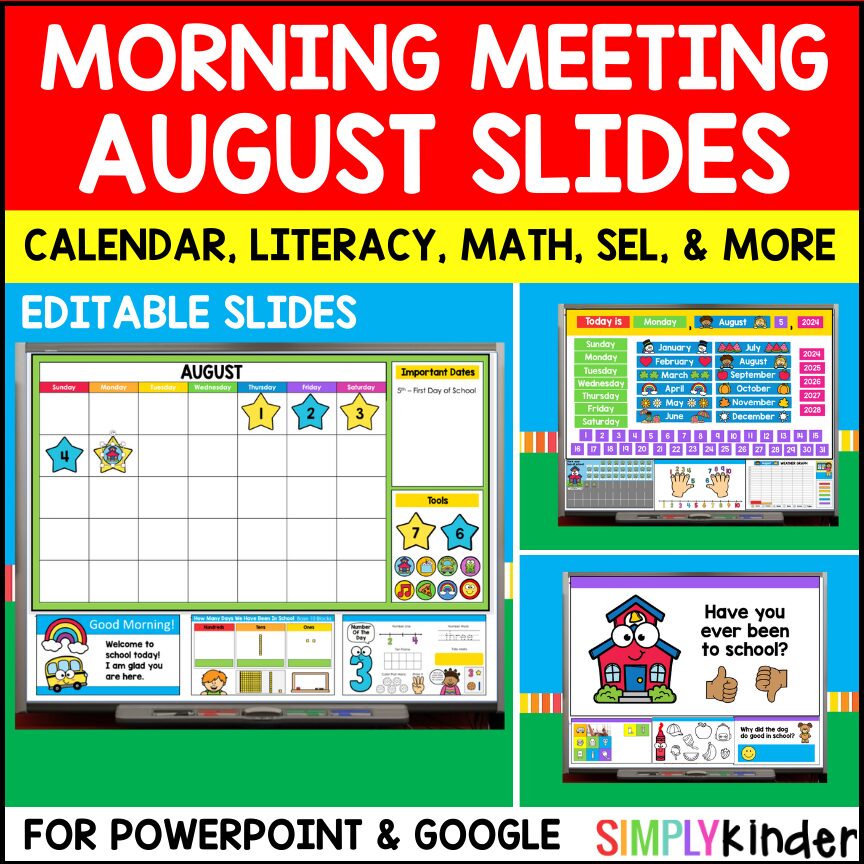 Morning Meeting Slides in Kindergarten - Simply Kinder