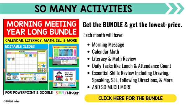 November Morning Meeting Slides for Kindergarten, Editable Daily ...