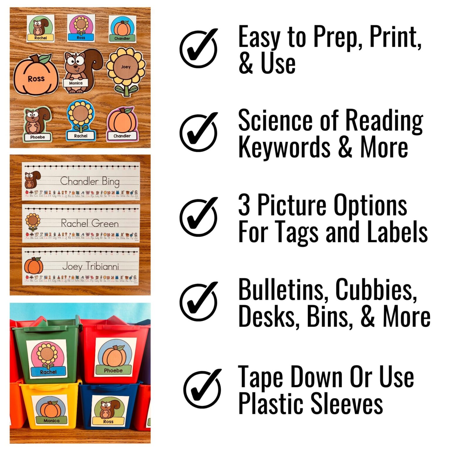 Fall Themed Editable Kindergarten Name Tags and Labels - Simply Kinder