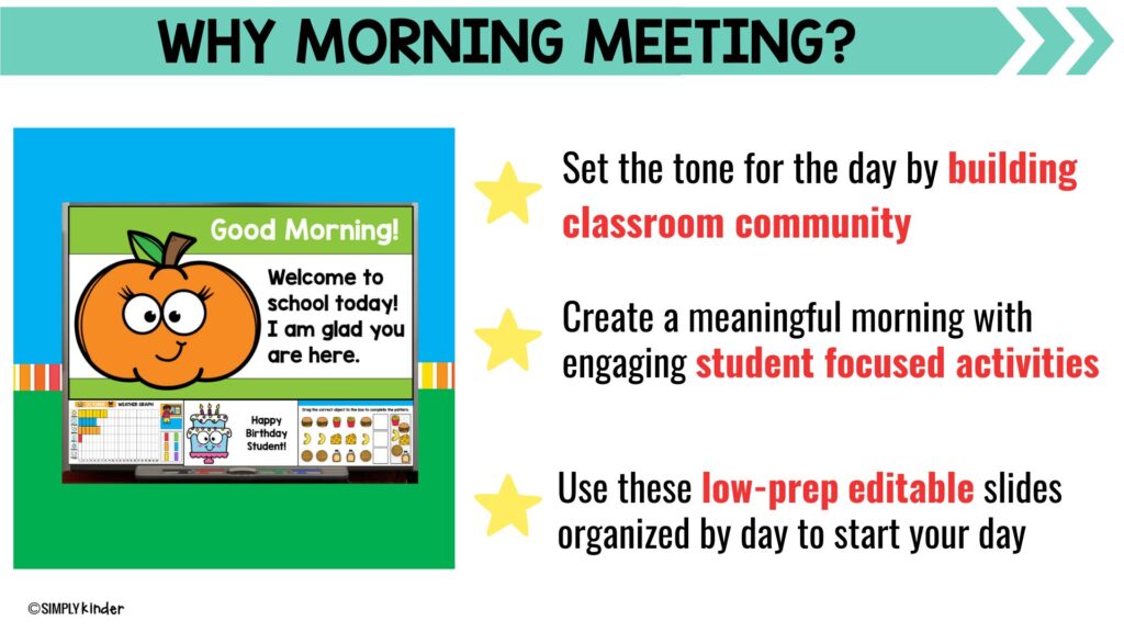 October Morning Meeting Slides for Kindergarten, Editable Daily Digital ...
