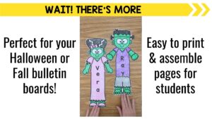 Frankenstein Craft, Halloween Name Craft, October Bulletin Board ...