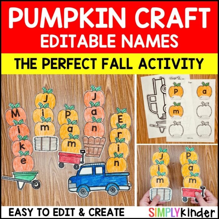 Pumpkin Craft, Pumpkin Editable Name Craft, Fall Craft Activity ...