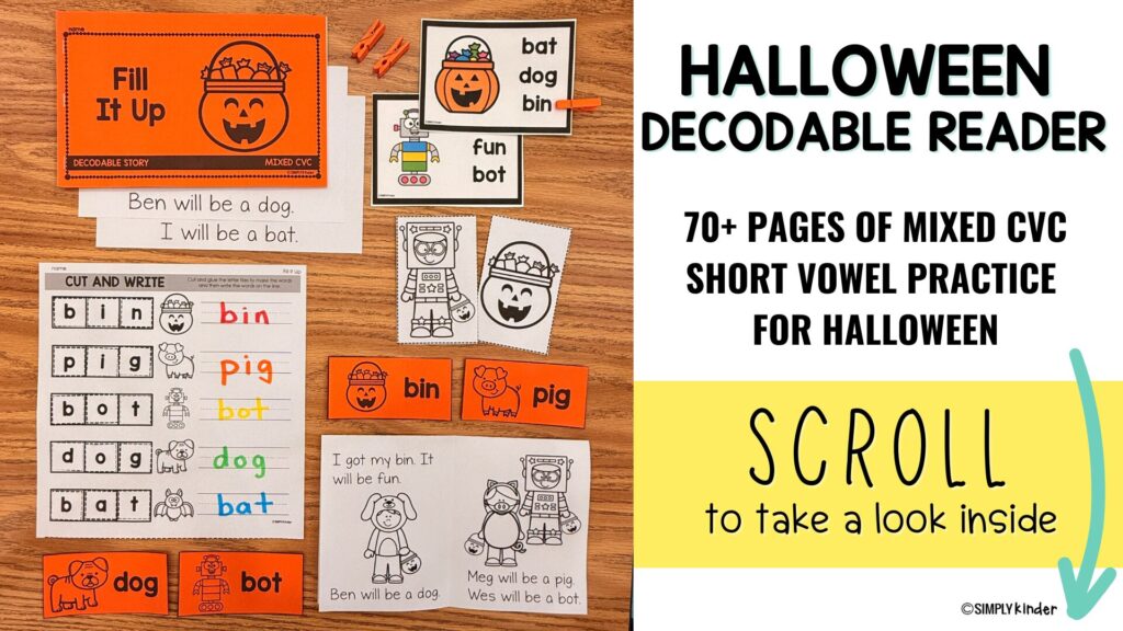 Halloween Decodable Reader with Activities - Simply Kinder