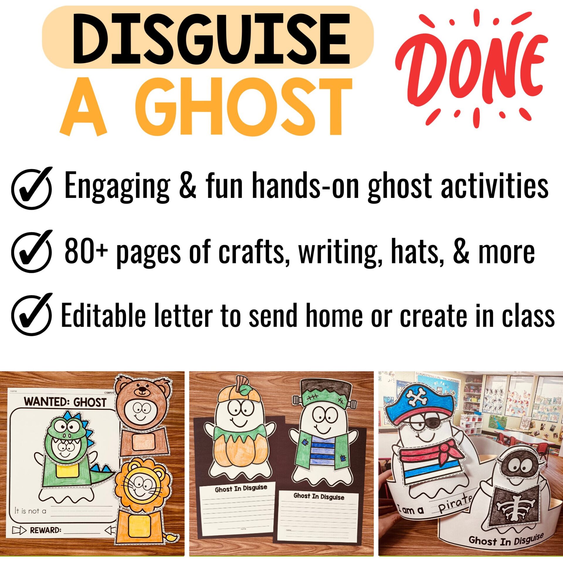 Disguise a Ghost, Ghost Craft & Bulletin Board, Halloween Activities ...