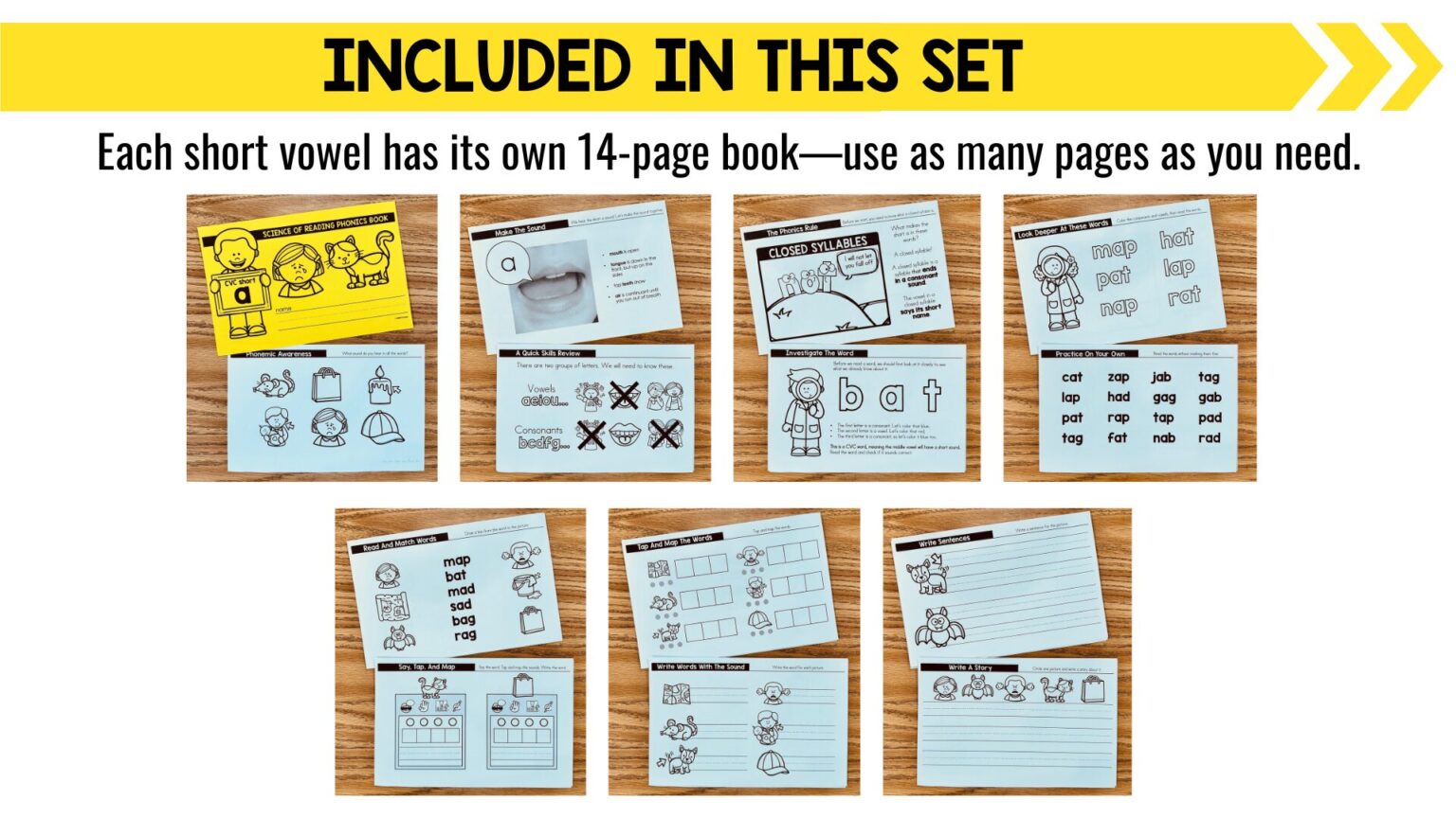 CVC Words Phonics Booklets for Kindergarten, Science of Reading Phonics ...