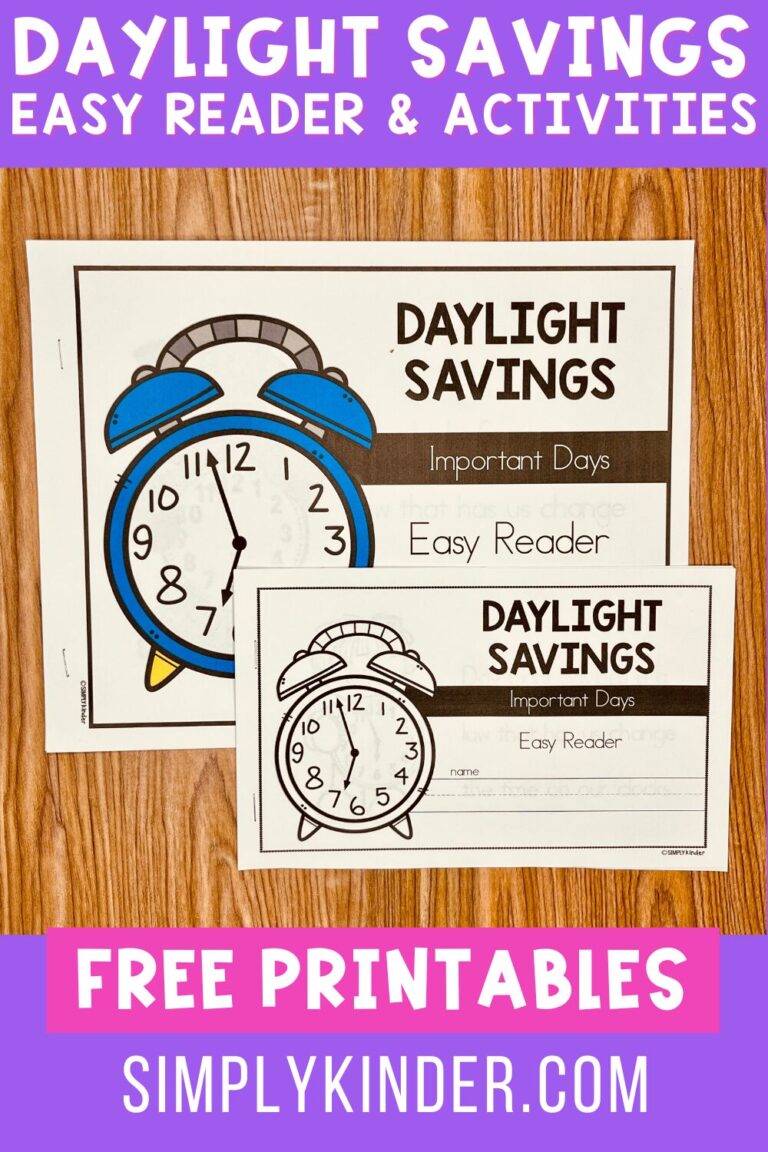 Free Daylight Saving Time Book (Easy Reader) - Simply Kinder