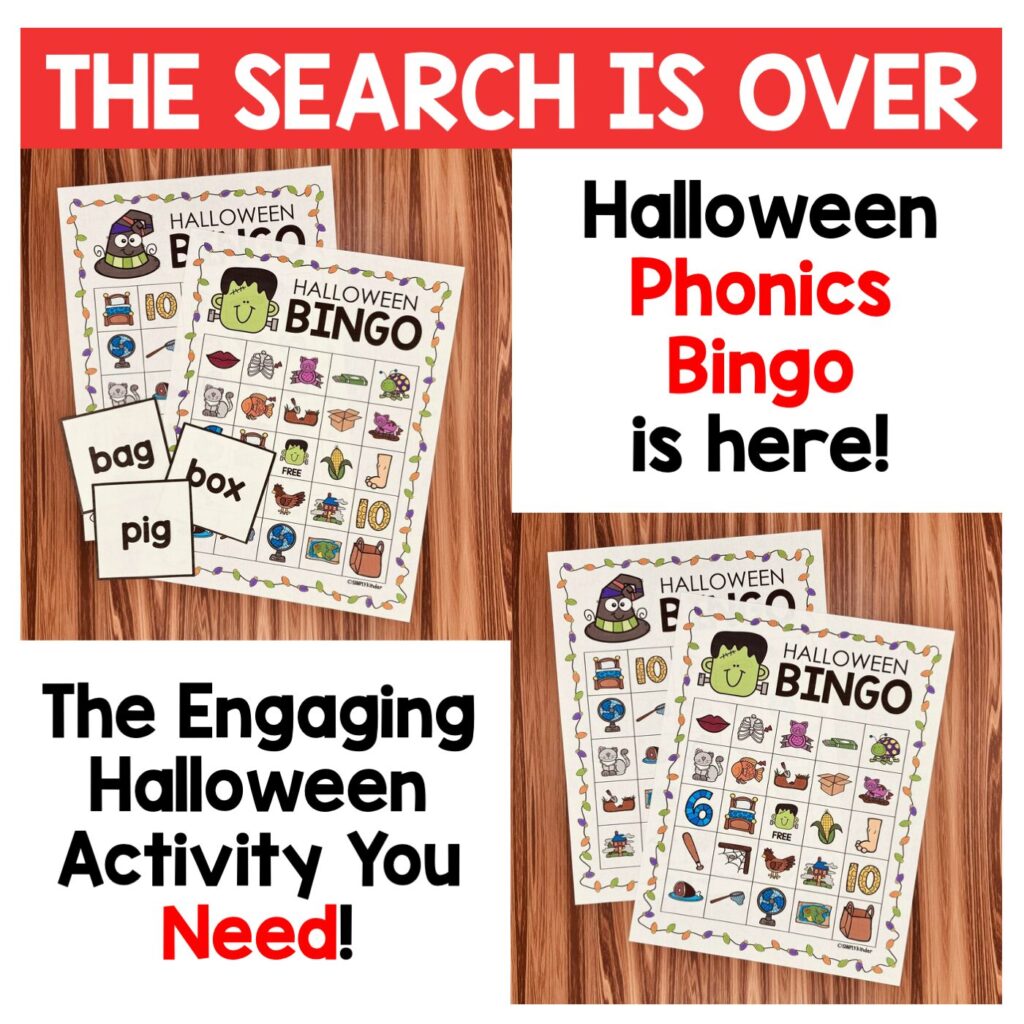 Halloween Bingo Activity, Phonics Bingo, No-Prep CVC Decodable Game ...