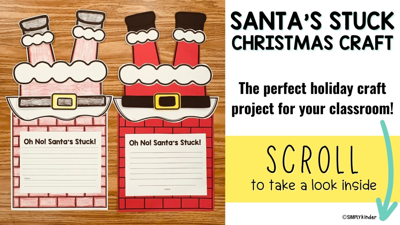 Santa Stuck Craft Christmas Activity for Kindergarten, Santa Claus ...