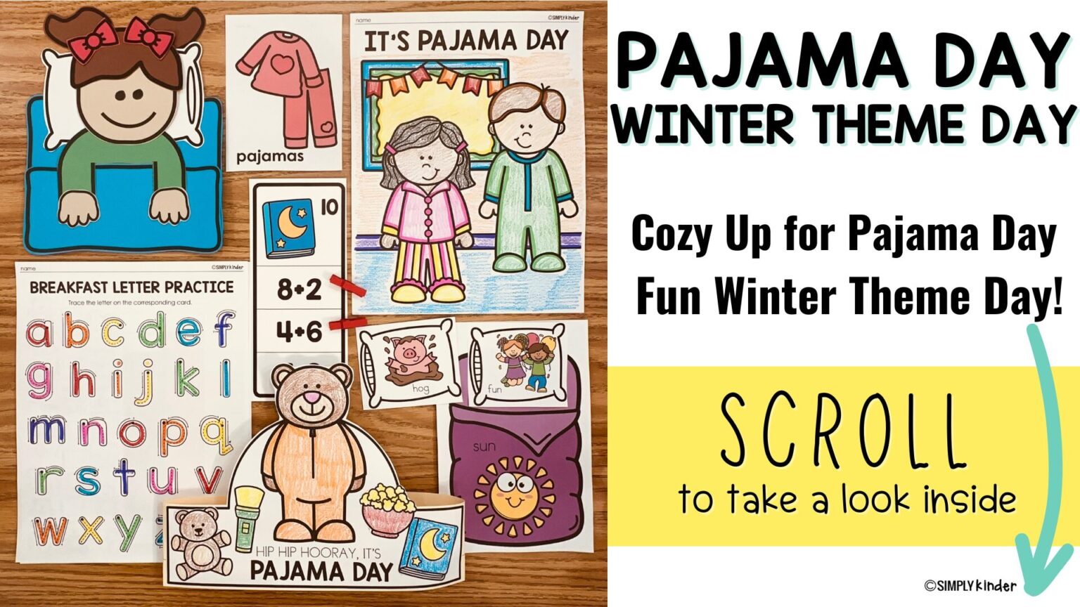Pajama Day Winter Theme Day, Craft, Bulletin Boards, Literacy & Math ...