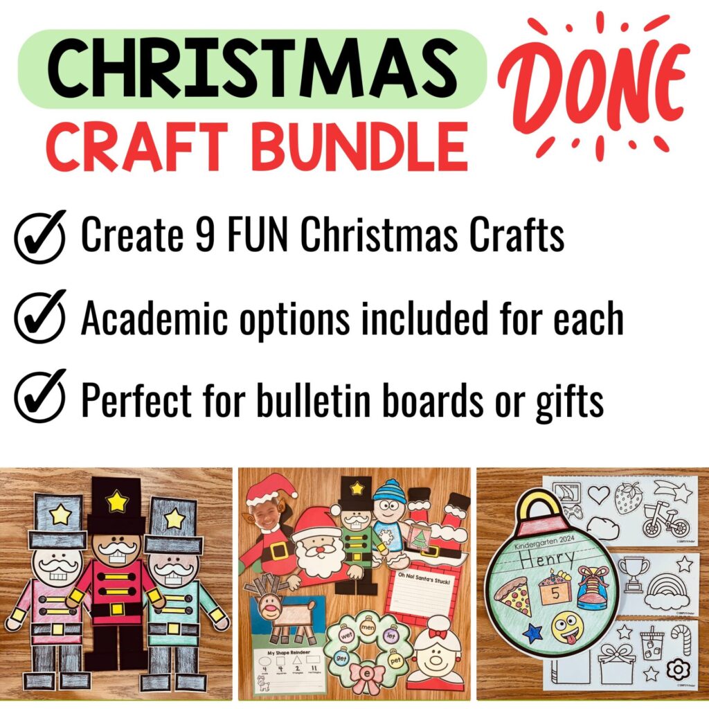Christmas Crafts Kindergarten Activity BUNDLE: Bulletin Boards Crafts ...