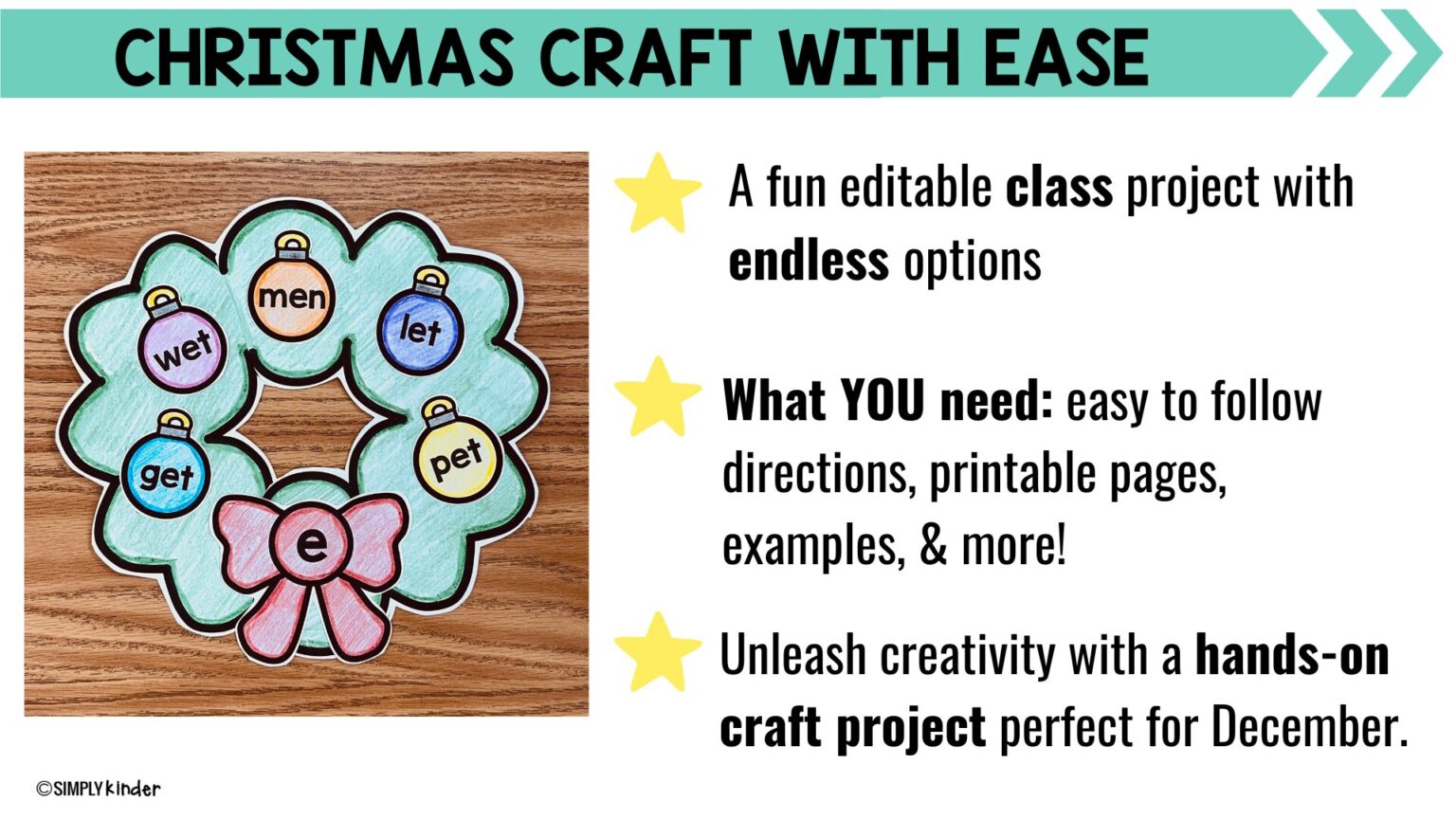 Christmas Wreath Editable Activity for Kindergarten, Wreath Christmas ...