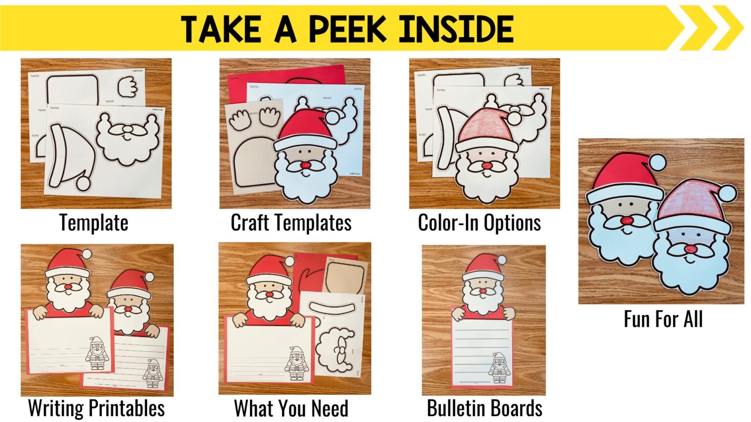 Santa Craft Christmas Activity for Kindergarten, Santa Claus Christmas ...