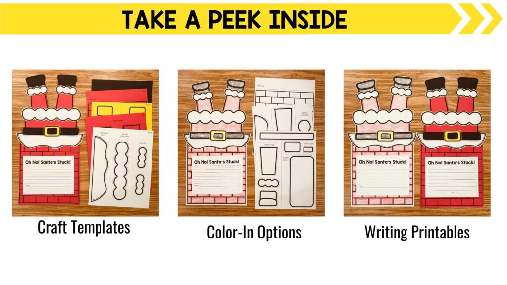 Santa Stuck Craft Christmas Activity for Kindergarten, Santa Claus ...
