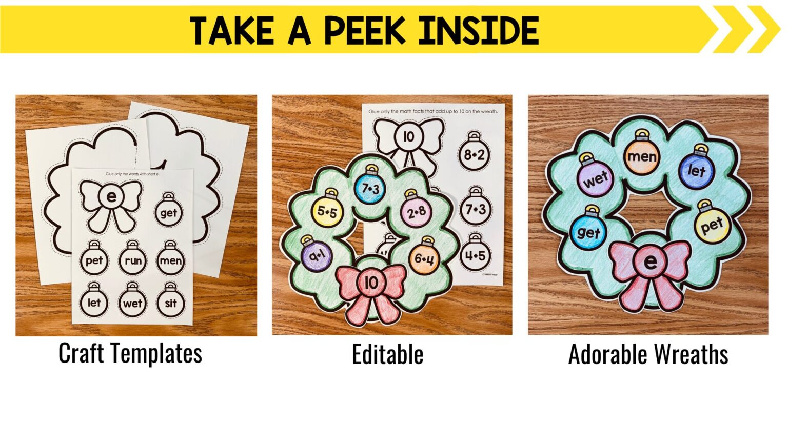 Christmas Wreath Editable Activity for Kindergarten, Wreath Christmas ...