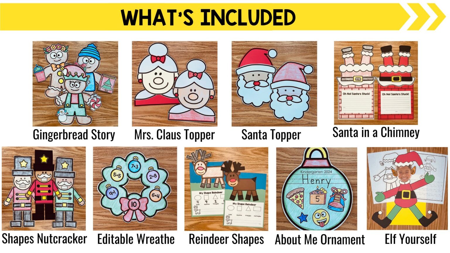 Christmas Crafts Kindergarten Activity BUNDLE: Bulletin Boards Crafts ...
