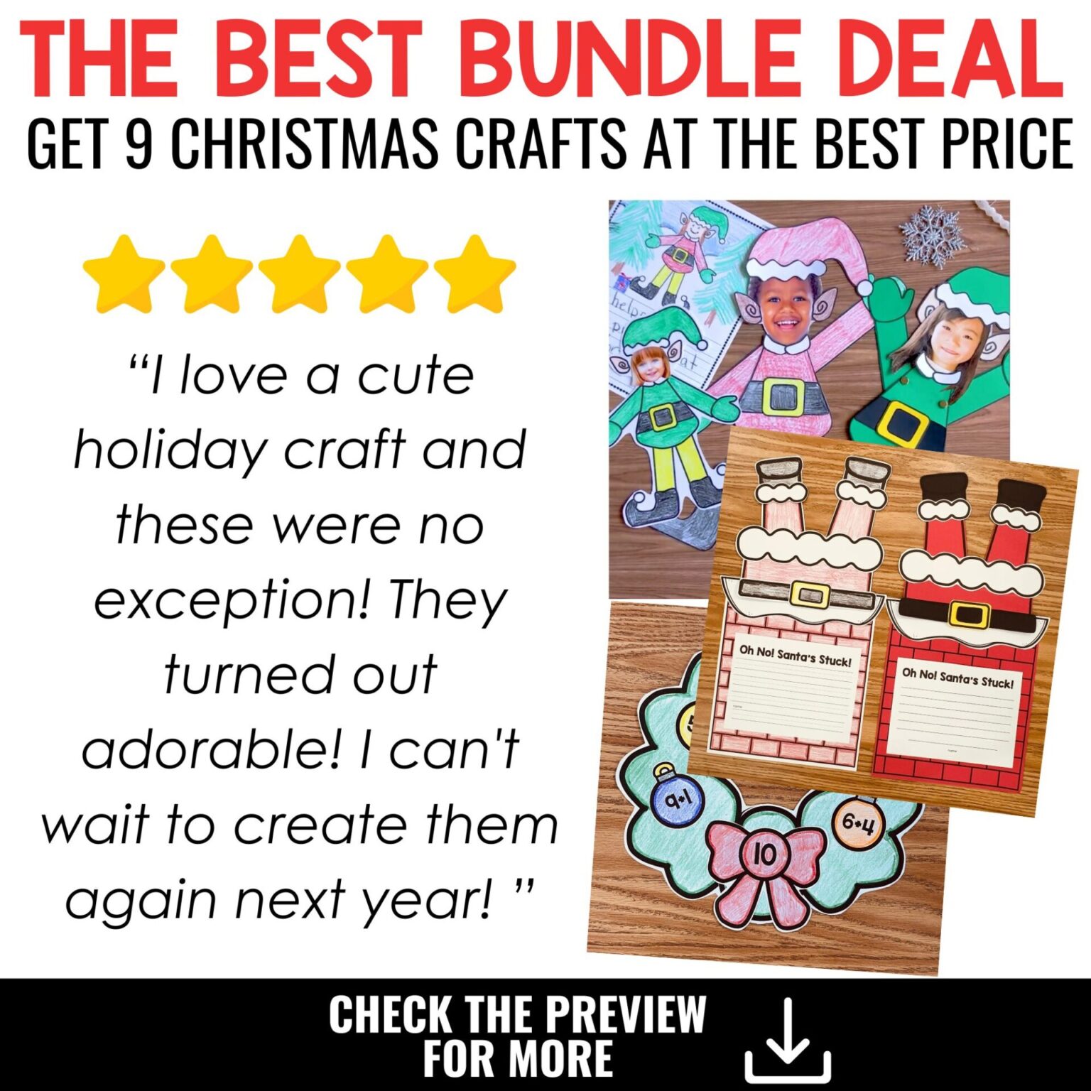 Christmas Crafts Kindergarten Activity BUNDLE: Bulletin Boards Crafts ...