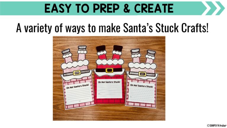 Santa Stuck Craft Christmas Activity for Kindergarten, Santa Claus ...
