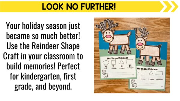 Reindeer Shape Craft Christmas Activity for Kindergarten, Reindeer ...