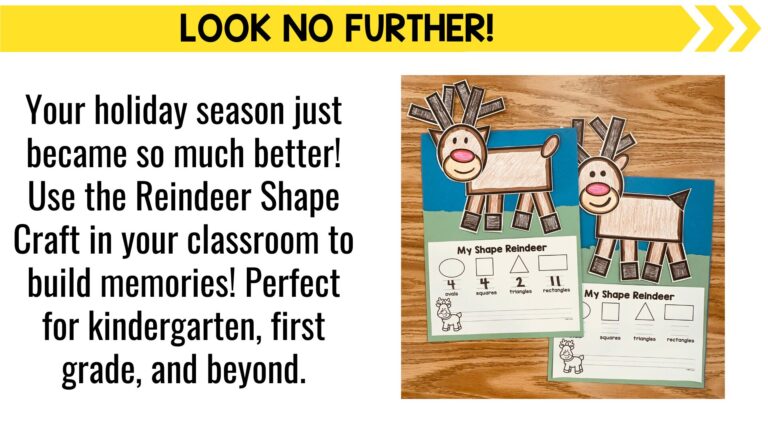 Reindeer Shape Craft Christmas Activity for Kindergarten, Reindeer ...