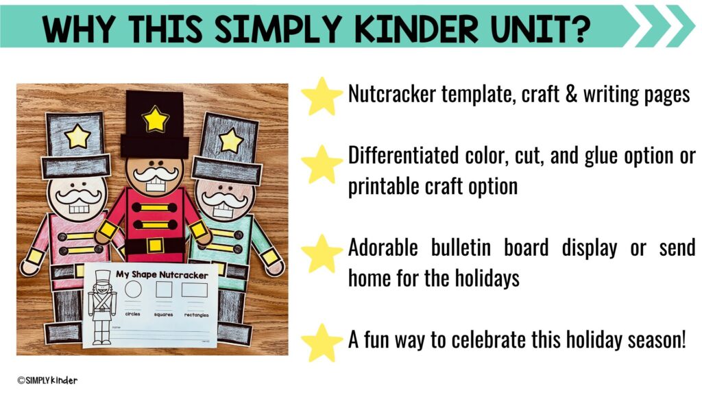 Nutcracker Shape Craft Christmas Activity for Kindergarten, Christmas ...