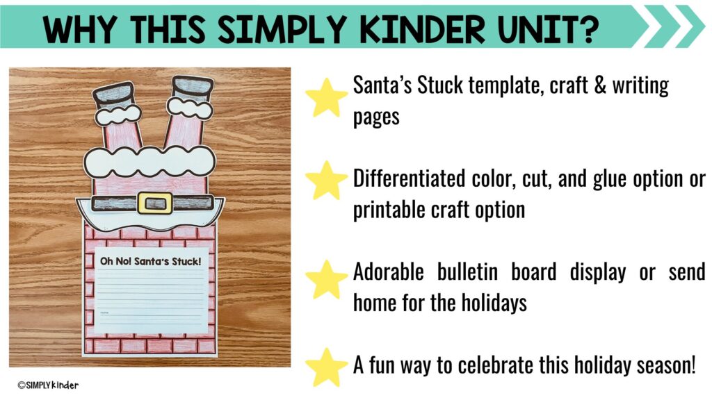 Santa Stuck Craft Christmas Activity for Kindergarten, Santa Claus ...