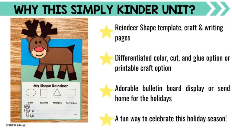 Reindeer Shape Craft Christmas Activity for Kindergarten, Reindeer ...