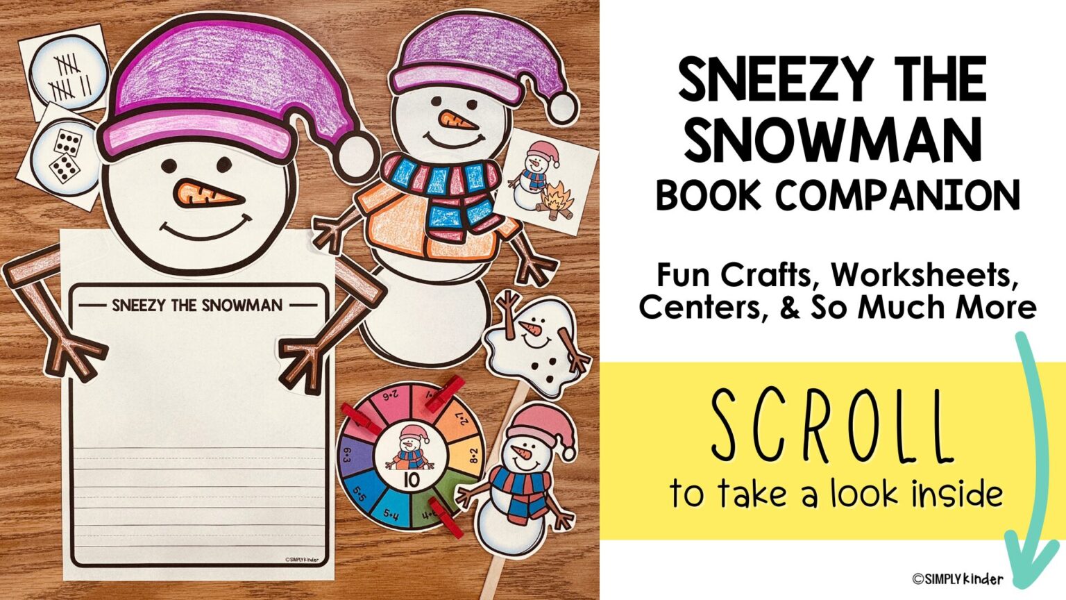 Sneezy the Snowman Activities, Sequencing, Crafts, Centers for ...