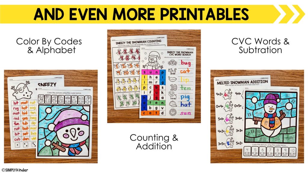 Sneezy the Snowman Activities, Sequencing, Crafts, Centers for ...