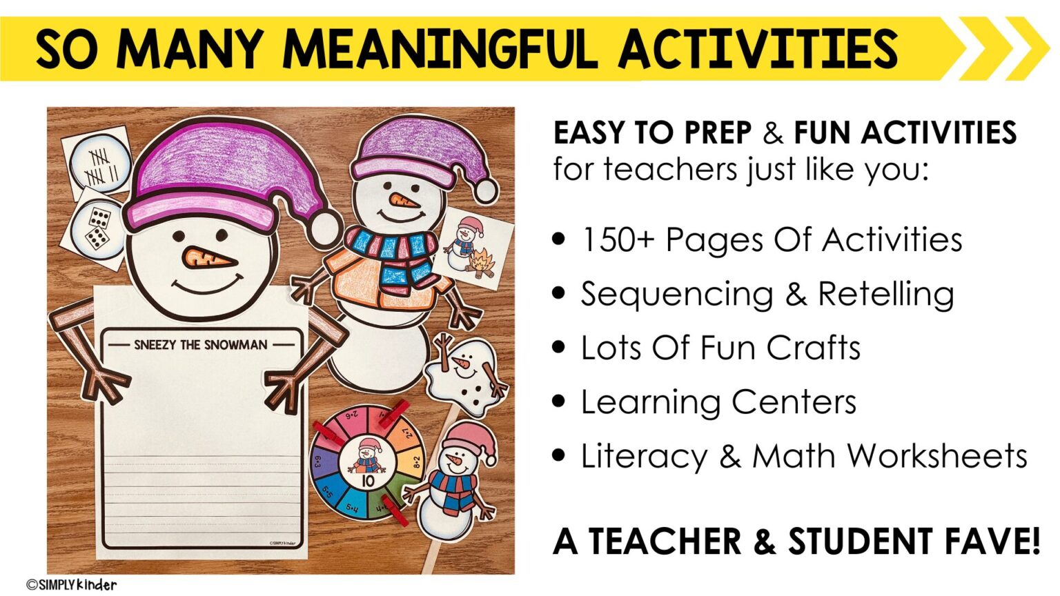 Sneezy the Snowman Activities, Sequencing, Crafts, Centers for ...