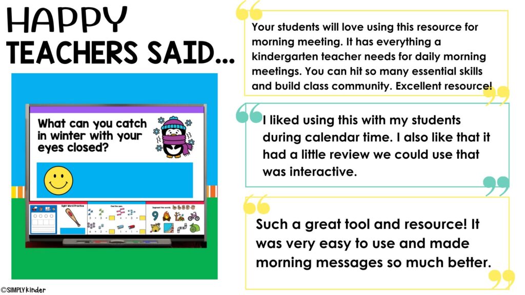 January Morning Meeting Slides for Kindergarten, Editable Daily Digital ...