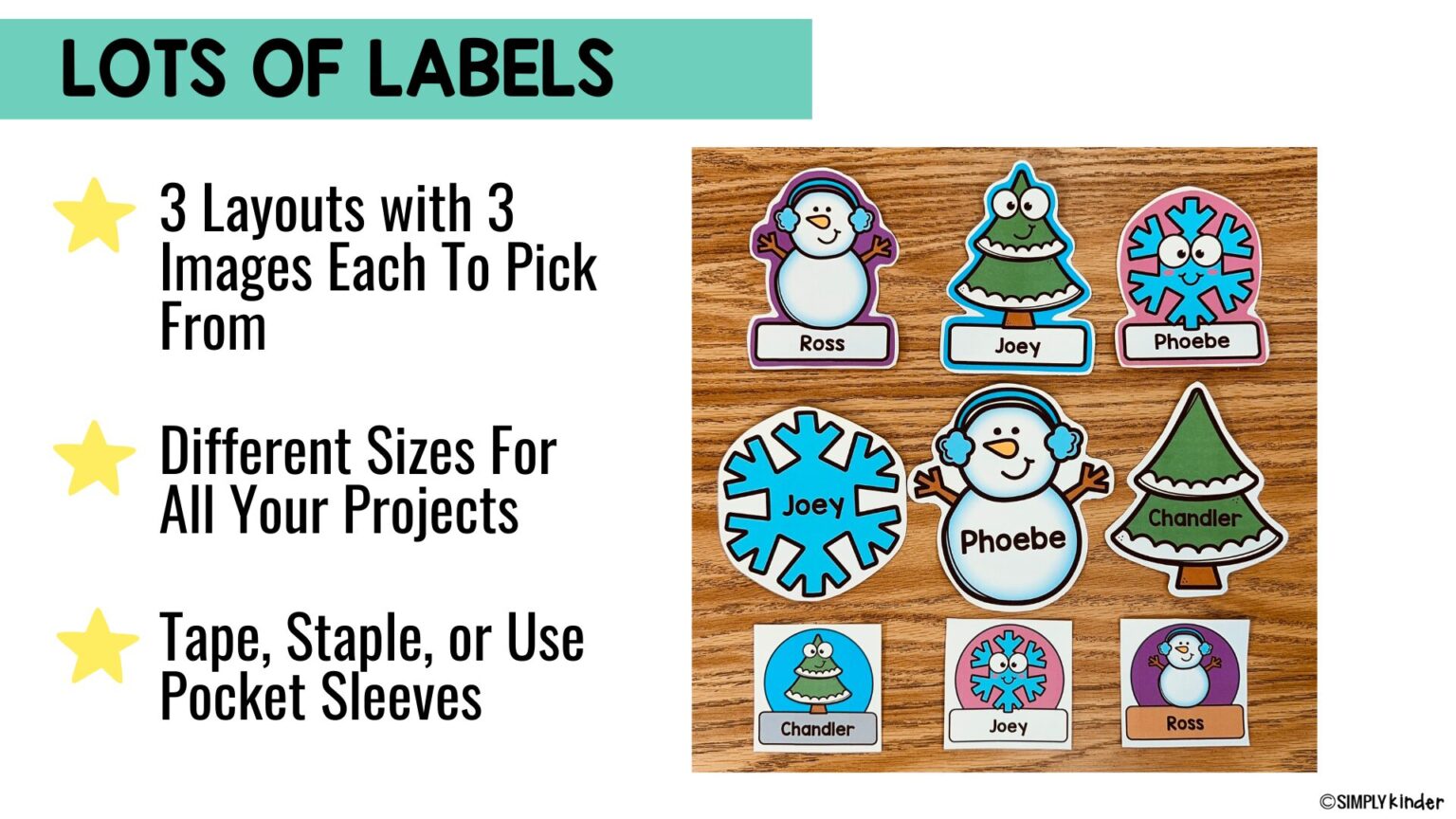 Winter Themed Editable Kindergarten Name Tags and Labels - Simply Kinder