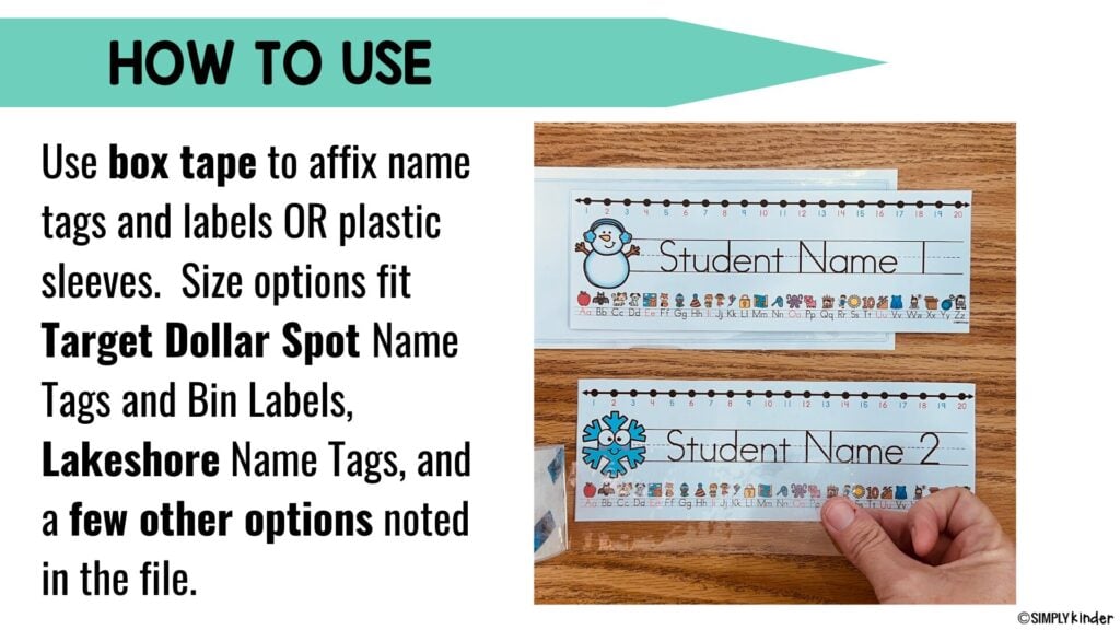 Winter Themed Editable Kindergarten Name Tags and Labels - Simply Kinder