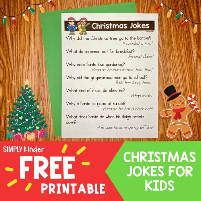 Christmas Jokes For Kids: Free Printable - Simply Kinder