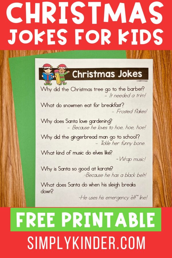 Christmas Jokes For Kids: Free Printable - Simply Kinder