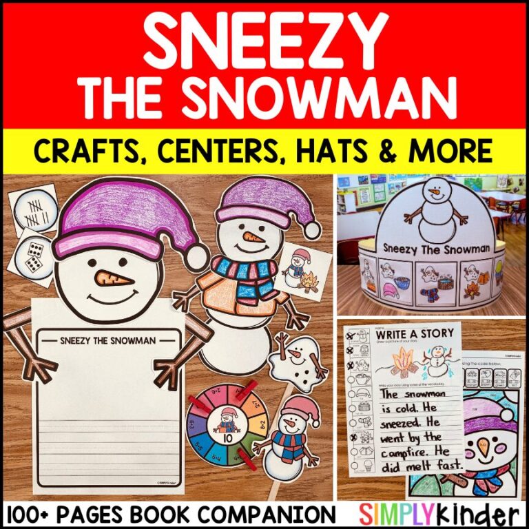 Sneezy the Snowman Activities, Sequencing, Crafts, Centers for ...