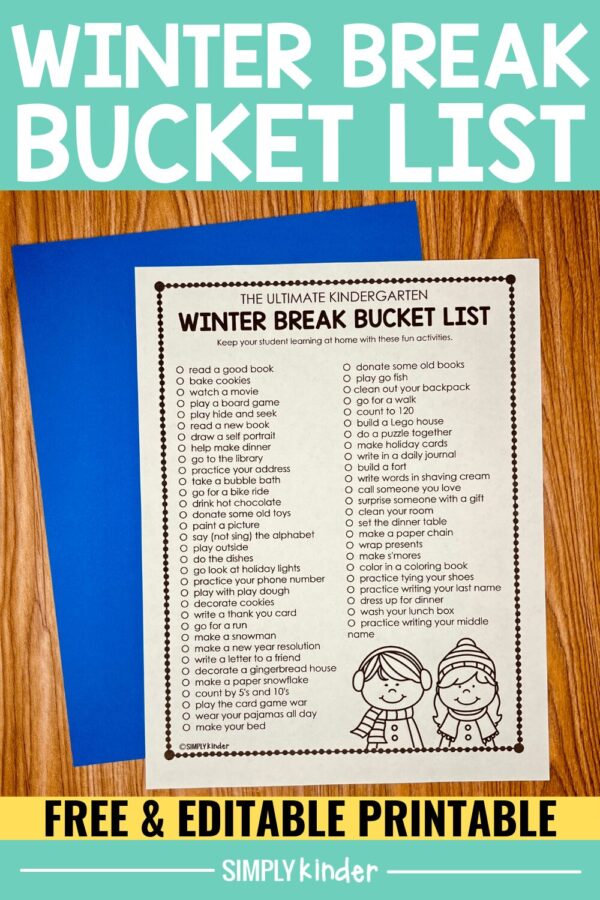 Free Winter Break Bucket List - Simply Kinder
