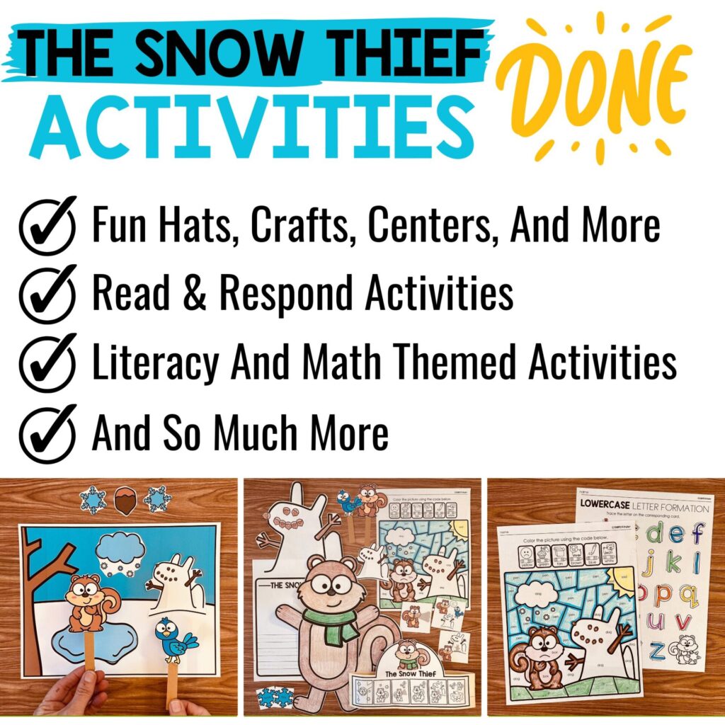 The Snow Thief Book Craft, Hat, Centers, Printables, Sequencing for ...