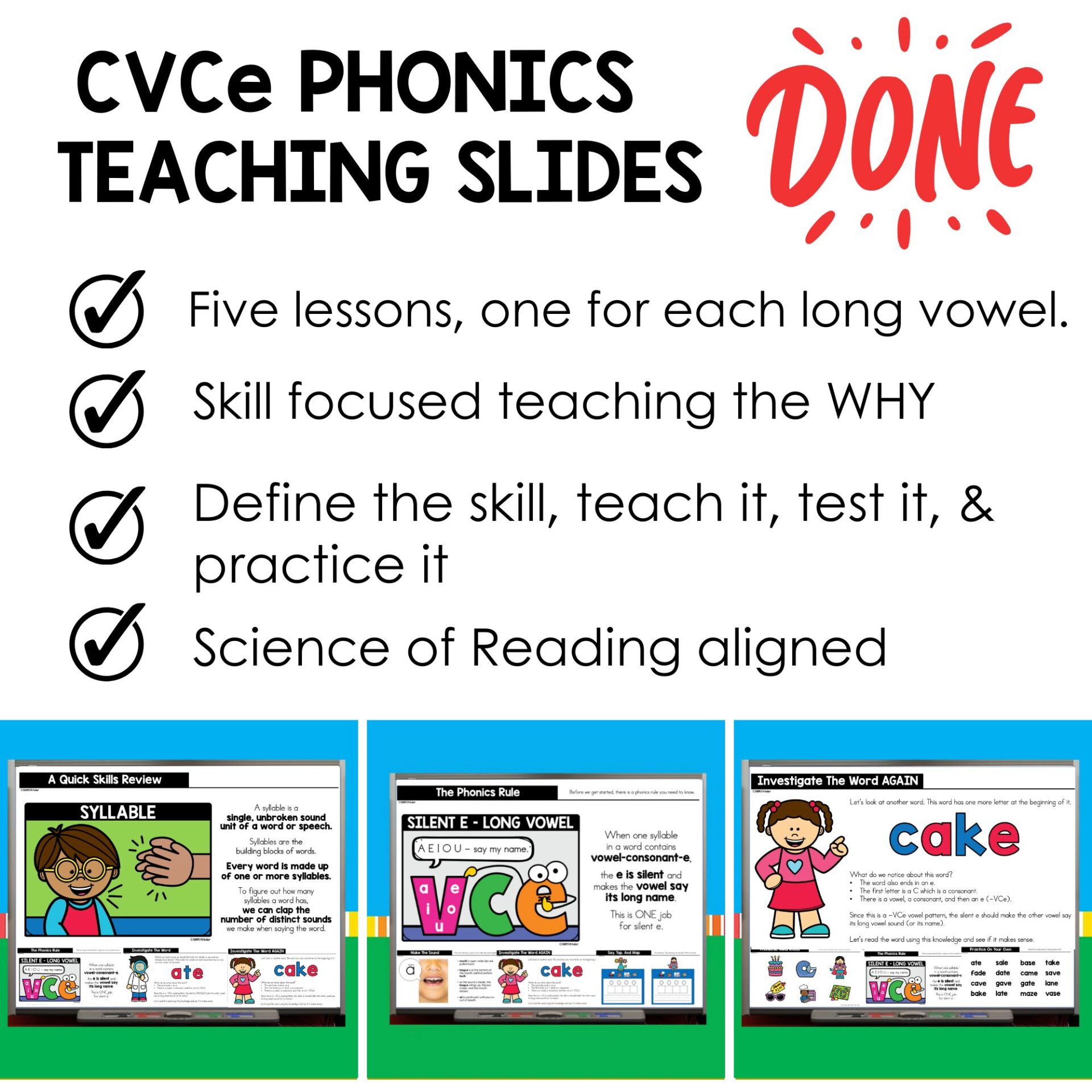 *BUNDLE UP* CVCe Phonics Teaching Slides Kindergarten, Science of ...