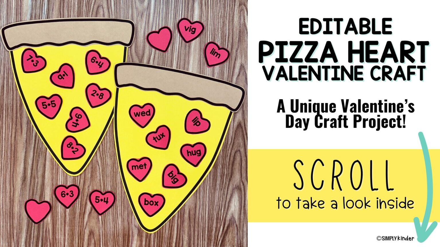 Heart Pizza Valentine Craft for Valentines Day Kindergarten - Simply Kinder