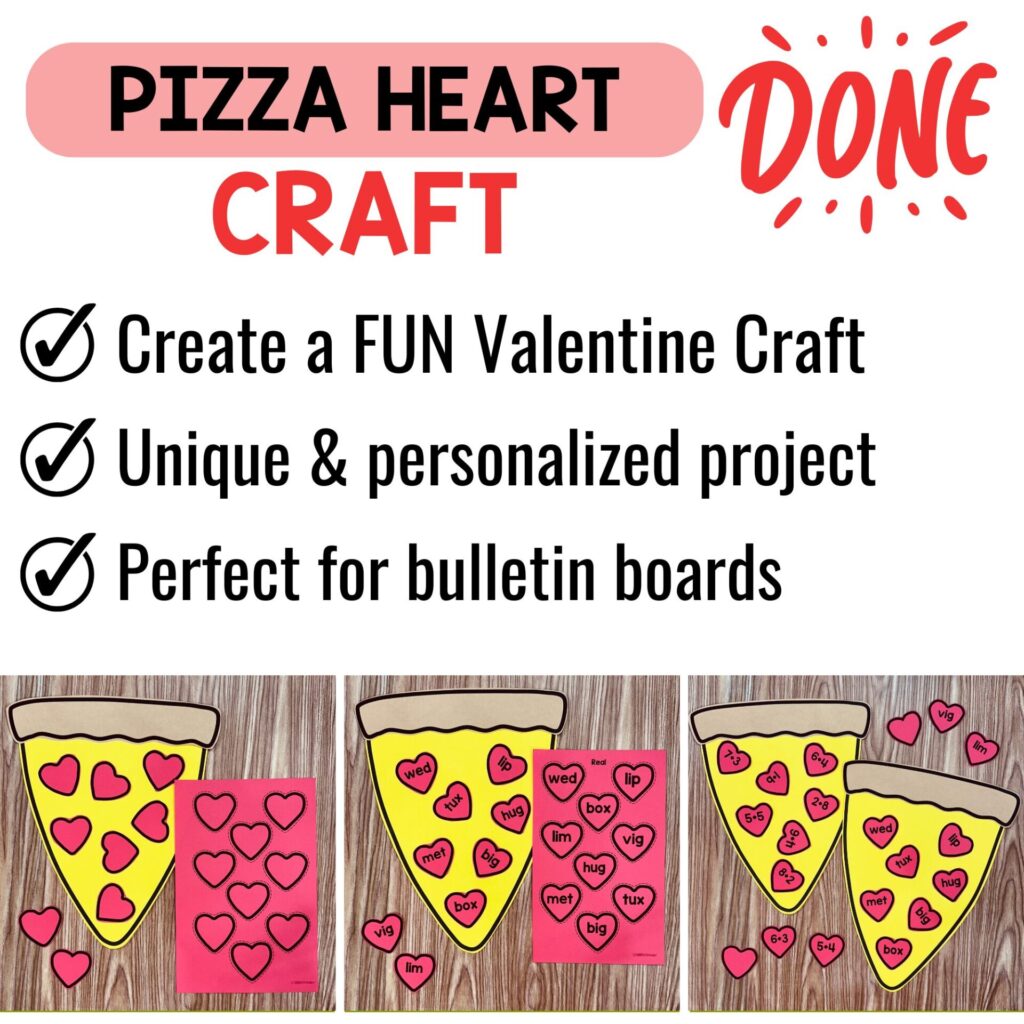 Heart Pizza Valentine Craft for Valentines Day Kindergarten - Simply Kinder